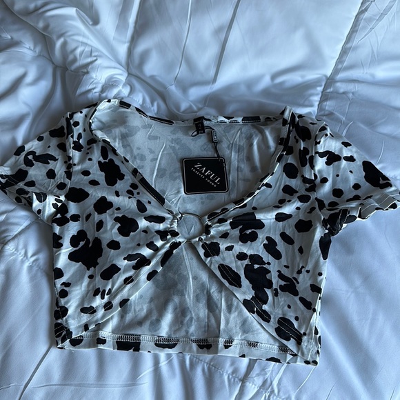 Zaful | Tops | Cow Print Cropped Top | Poshmark